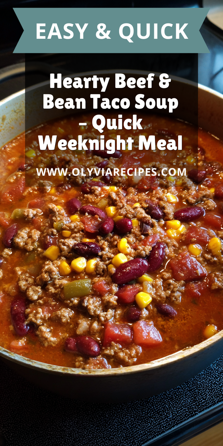 Hearty Beef & Bean Taco Soup – Quick Weeknight Meal Recipe | Easy Step ...